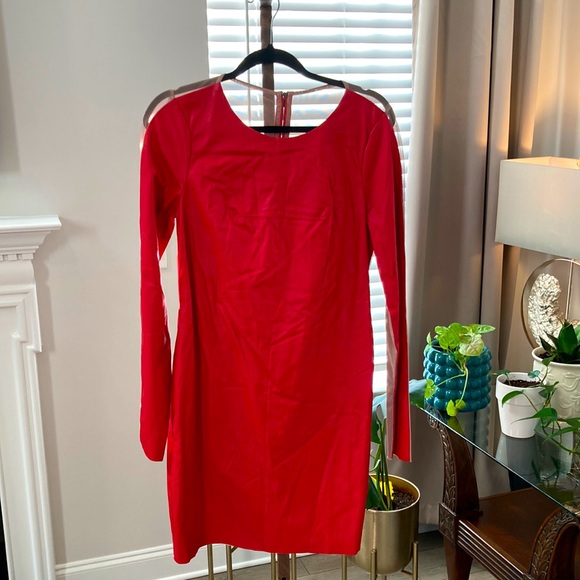 BCBGMaxAzria | Dresses | Bcbgmaxazria Jillea Faux Leather Sheer Dress ...